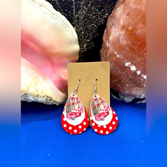 Hand Crafted | Jewelry | Red White Polka Dot With Vintage Red Truck ...